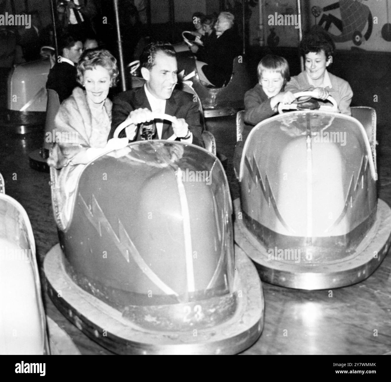 Former United States Vice President Richard M Nixon and his wife Pat ...