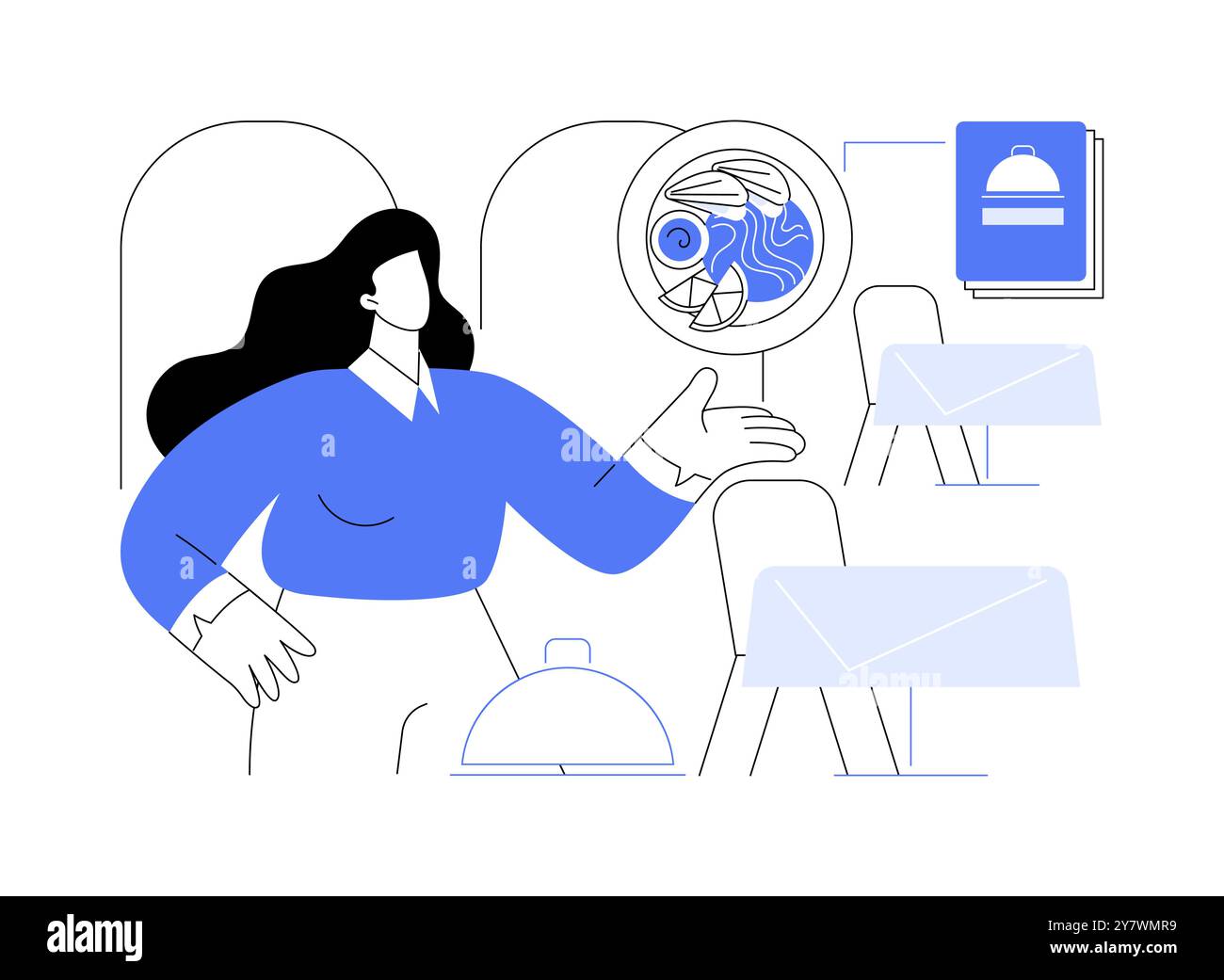 Restaurant hostess isolated cartoon vector illustrations Stock Vector ...