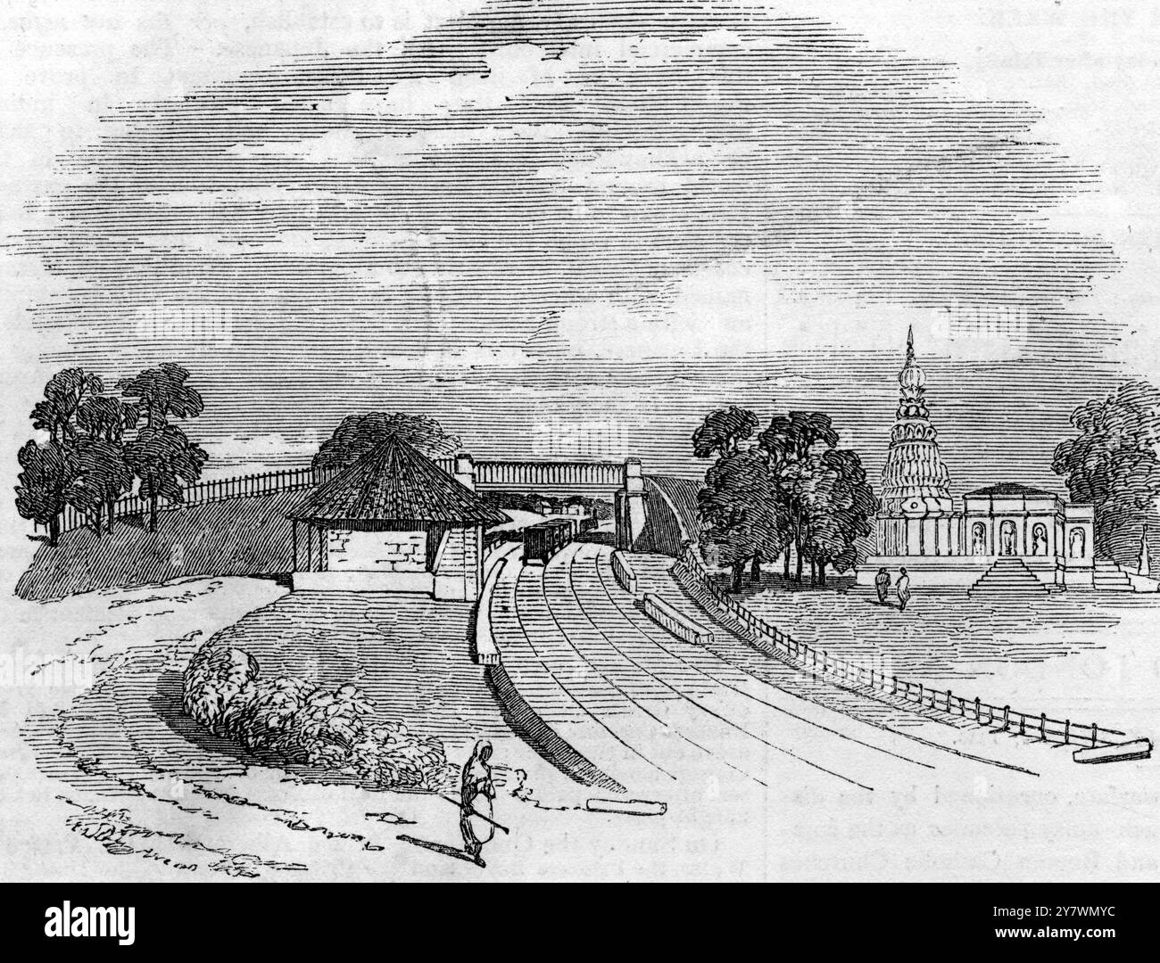 Railway Station and Bridge at Byculla . Thana to Bombay line was the ...