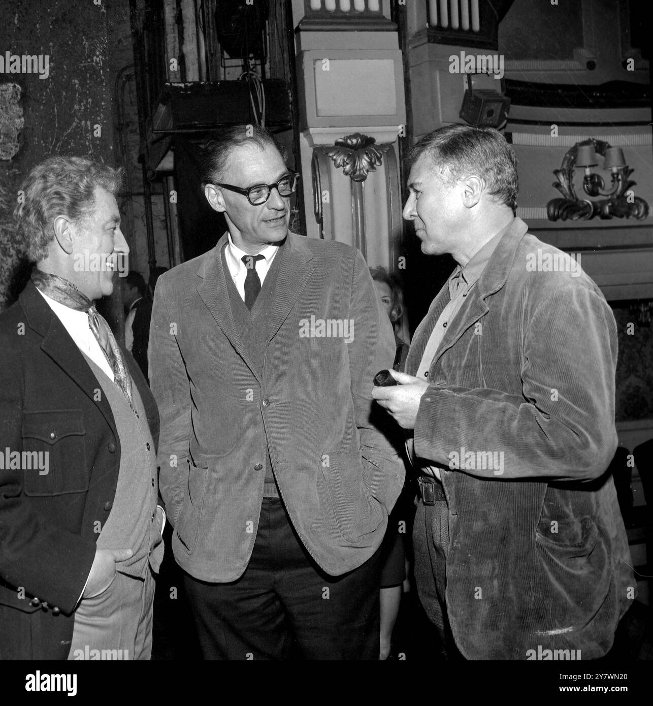 Actor Alec Guinness ; playwright Arthur Miller and actor Anthony Quayle ...