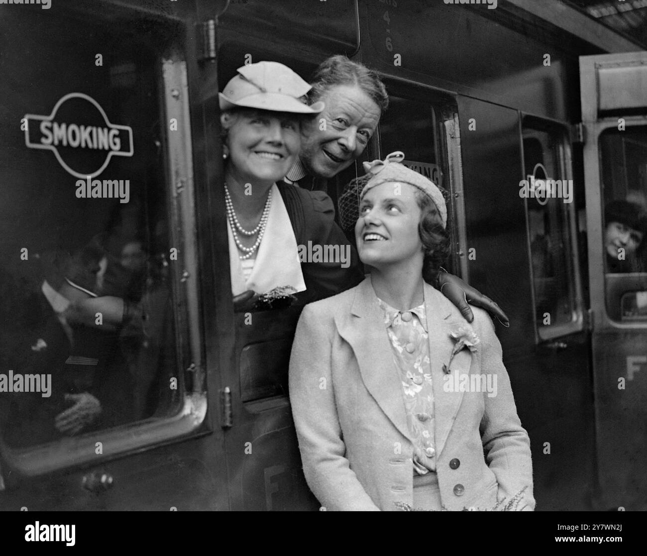 At Waterloo Station , London , England . Sir Seymour ( 1871-1949 ) and ...