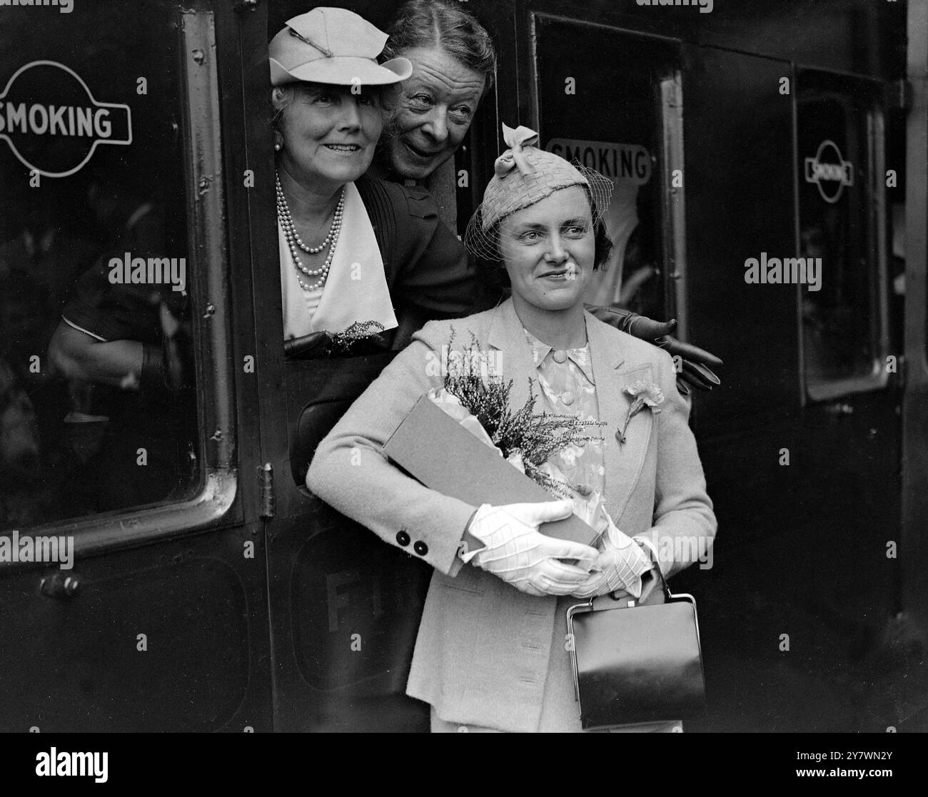 At Waterloo Station , London , England . Sir Seymour ( 1871-1949 ) and ...