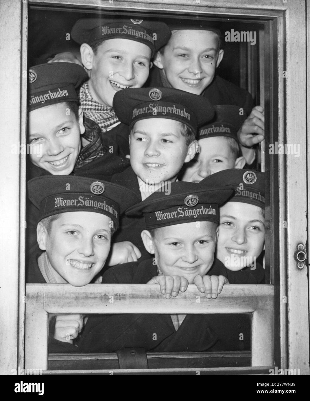 Members of the Vienna Boys Choir arrive at Liverpool Street Station to ...