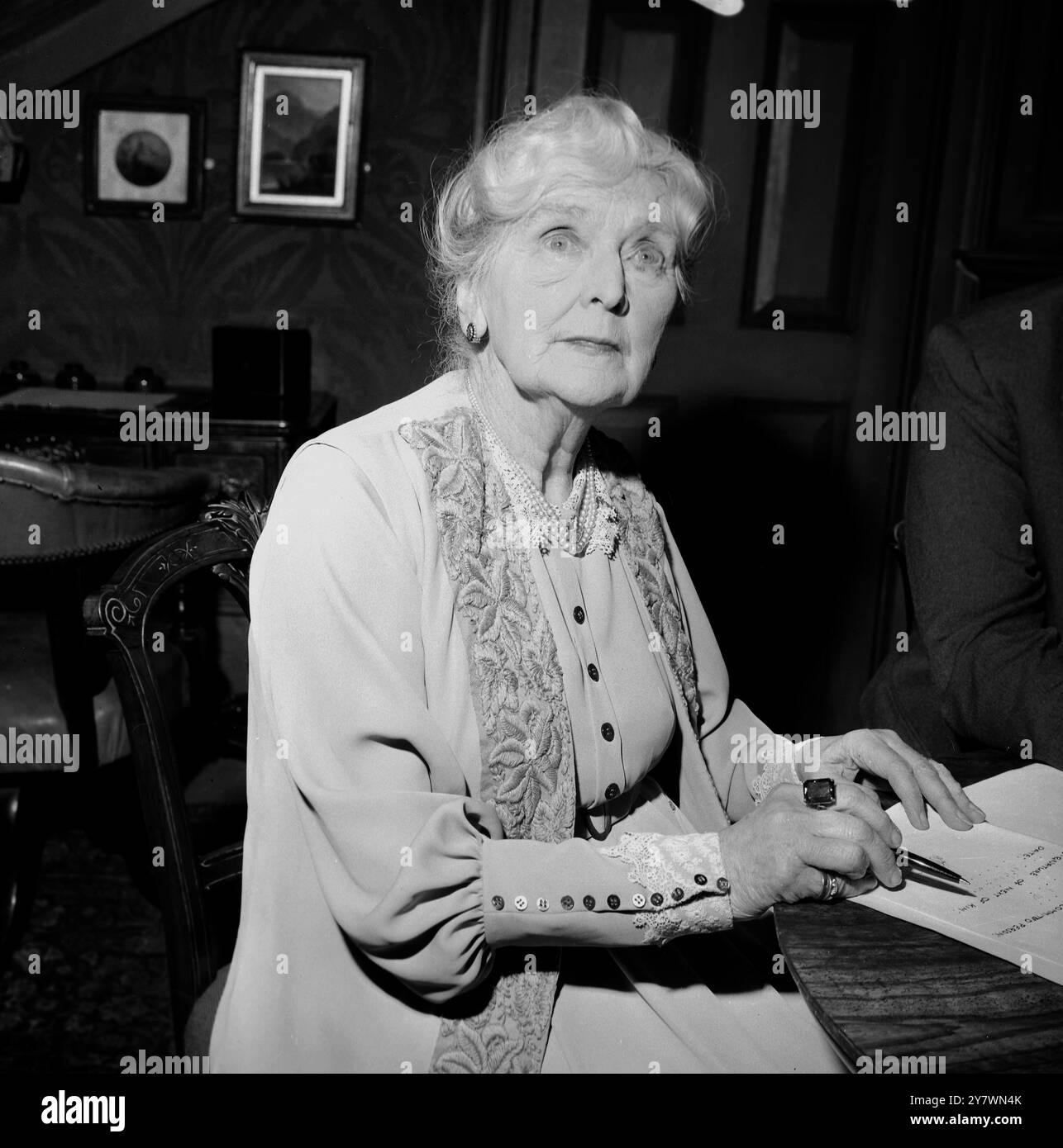 83 year old actress Dame Sybil Thorndike pictured in London today as ...