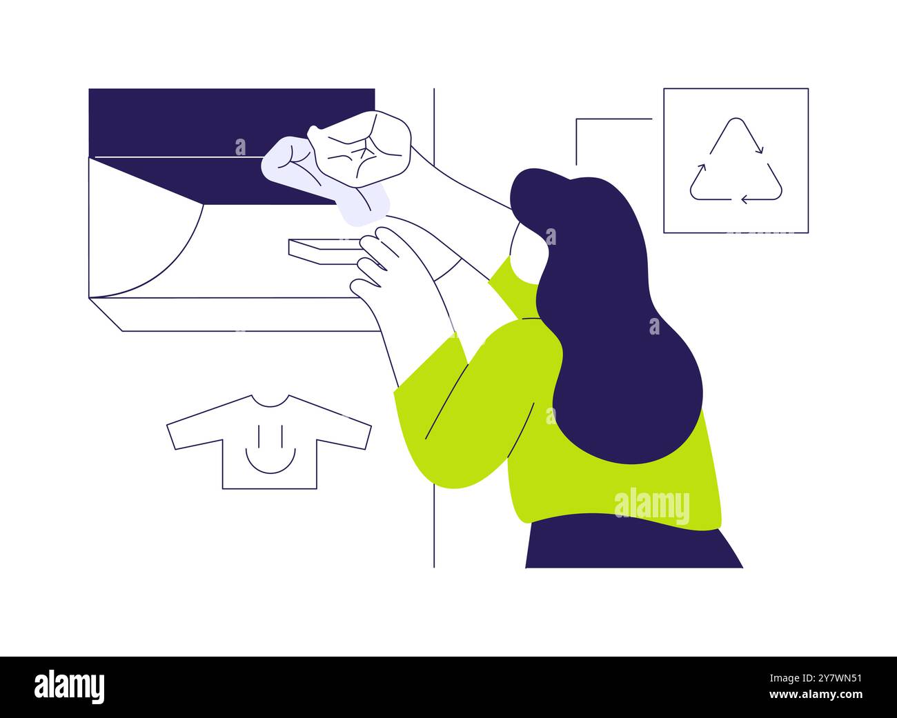 Fabric and textile waste collection abstract concept vector ...