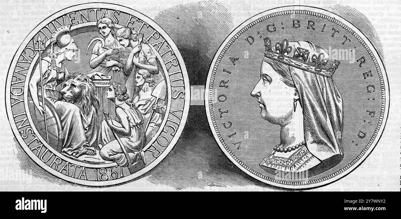 The Canadian provinces confederation medal . 30 October 1869 Stock ...