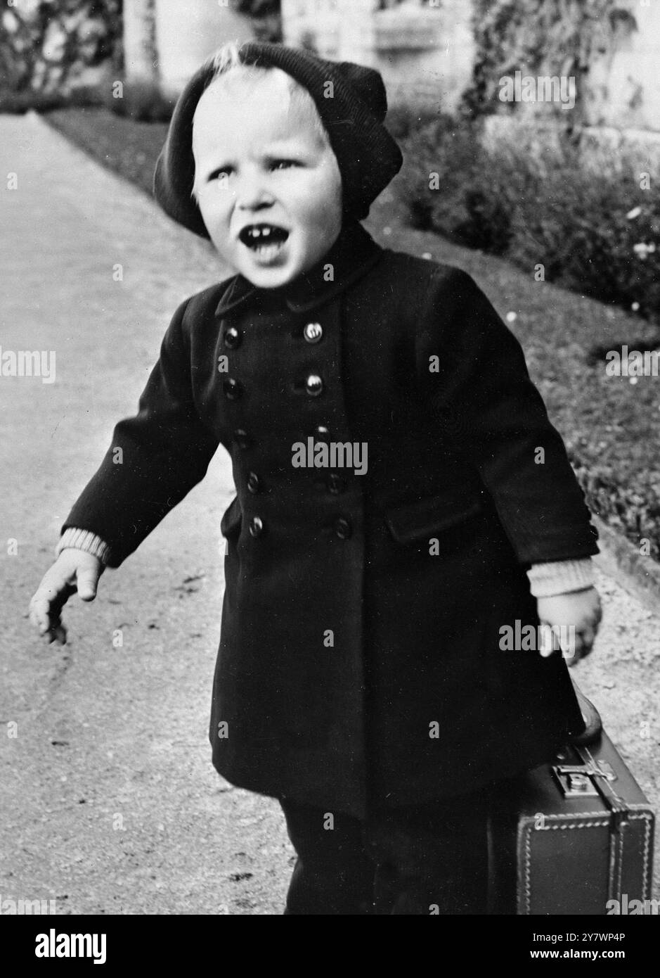 Princess Anne in the grounds of Balmoral Castle. 1 May 1953 Stock Photo ...