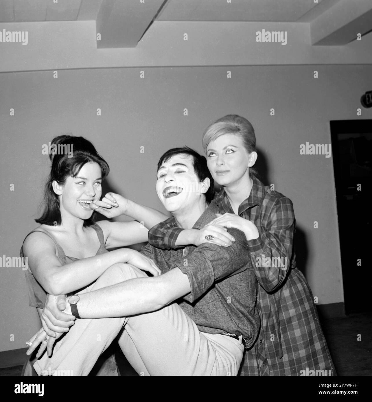 Pictured LtoR at rehearsals for the opening of the Polish Mime Theatre at New York City Centre ...