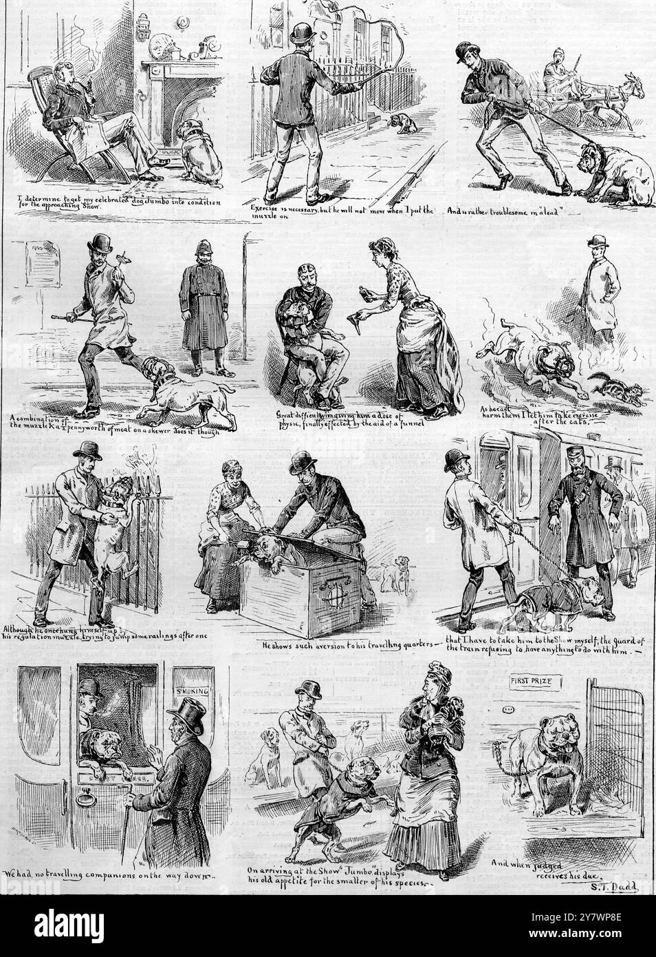 Preparing for the Dog Show . 6 February 1886 Stock Photo - Alamy