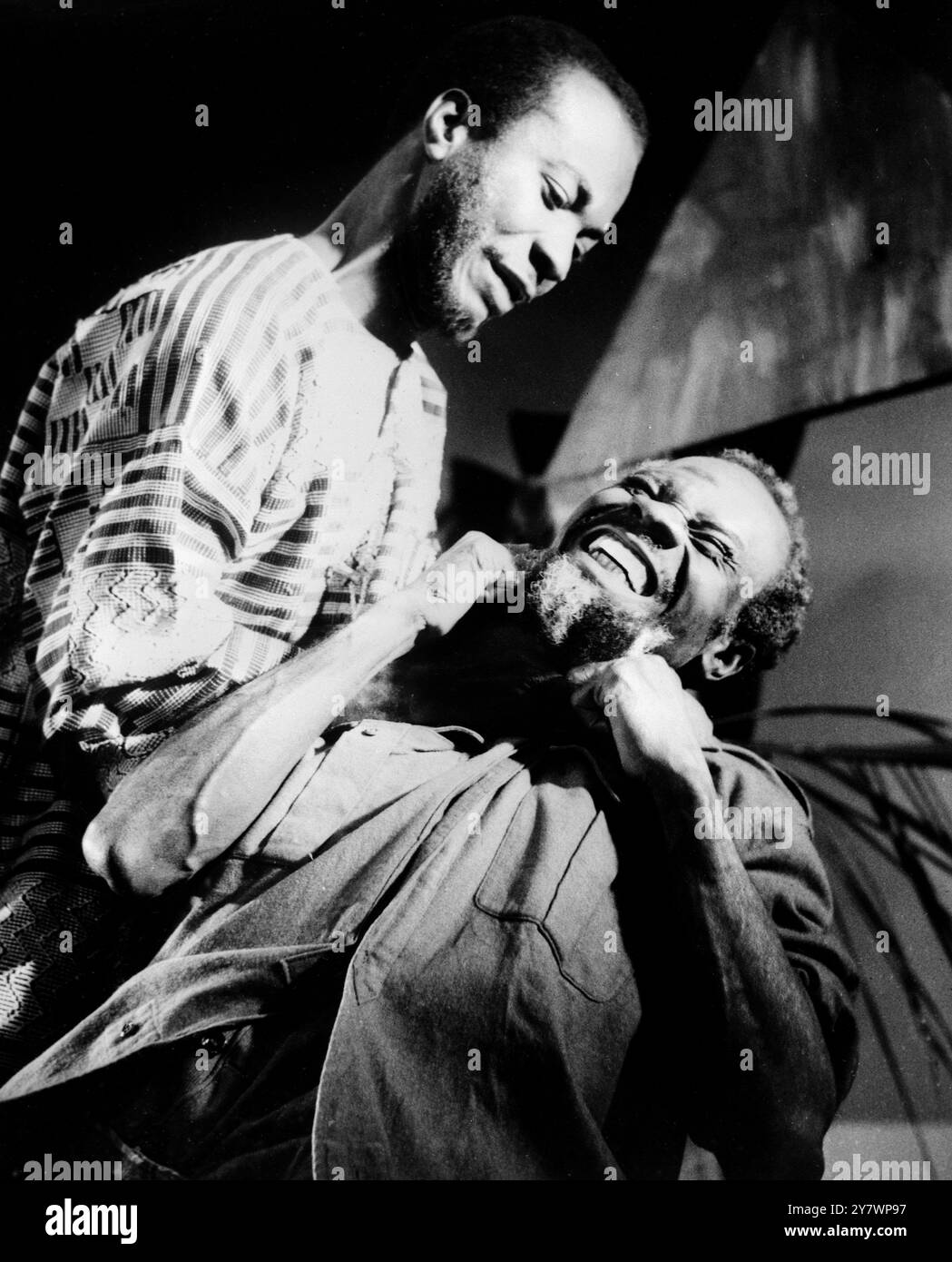 Two members of the Nigeria Theatre Group in a scene from Song of a Goat ...