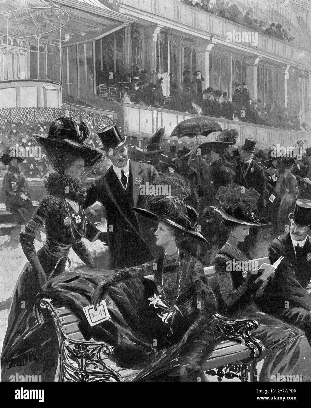 Black Ascot : The Royal Box with drawn blinds and the sombrely clad ...