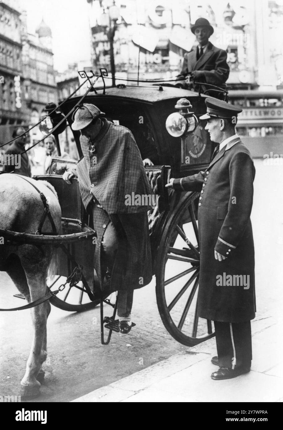 "Wait for me Watson". Sherlock Holmes steps from his hanson cab into ...
