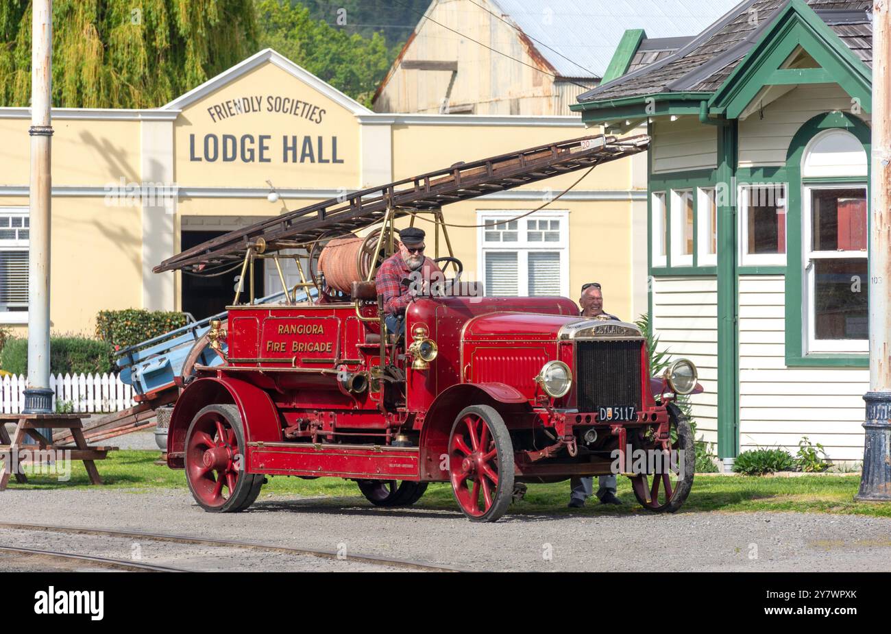 Vintage Rangiora Fire Brigade engine (1926) at Ferrymead Heritage Park ...