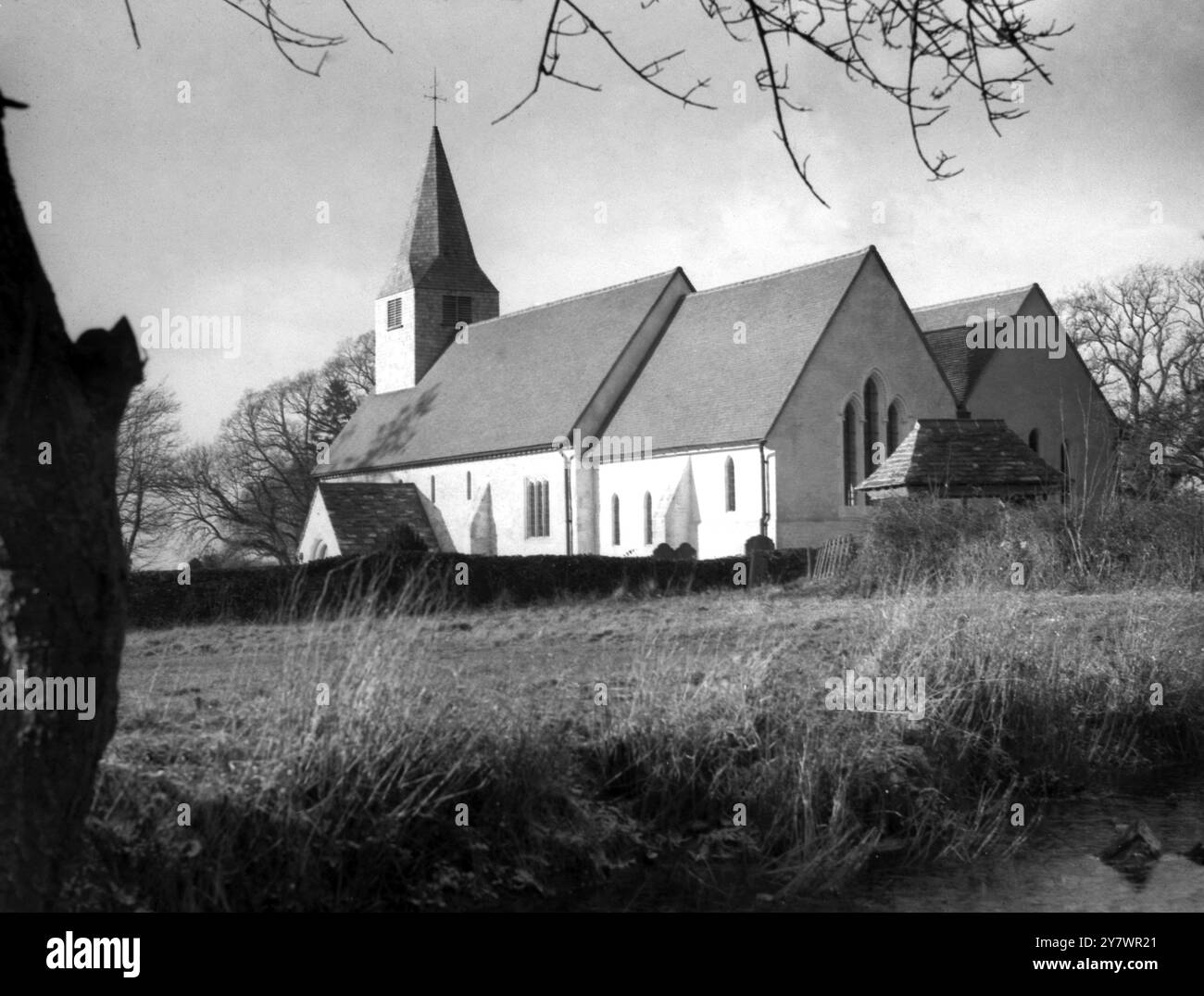 Church with lychgate Stock Photo - Alamy