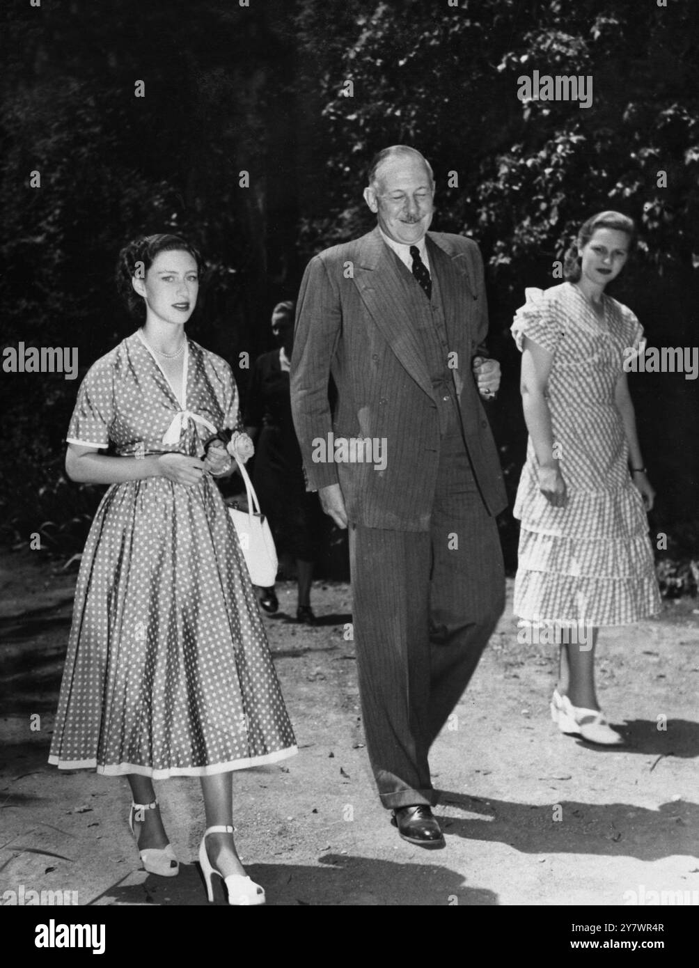 Princess Margaret walks in the garden of the British Embassy in Rome ...