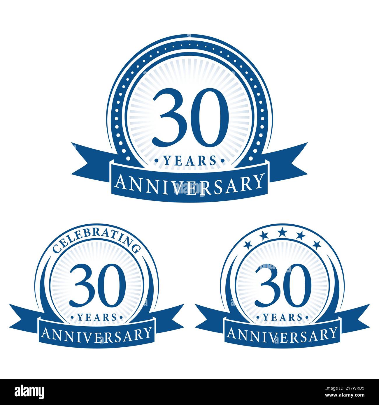 30 years anniversary logo collections. Set of 30th Anniversary logotype template. Vector and ...