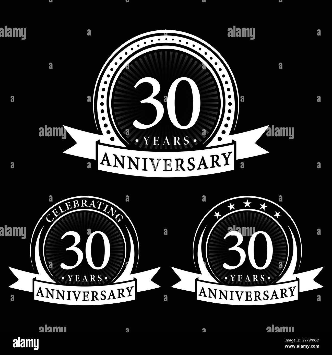 30 years anniversary logo collections. Set of 30th Anniversary logotype ...