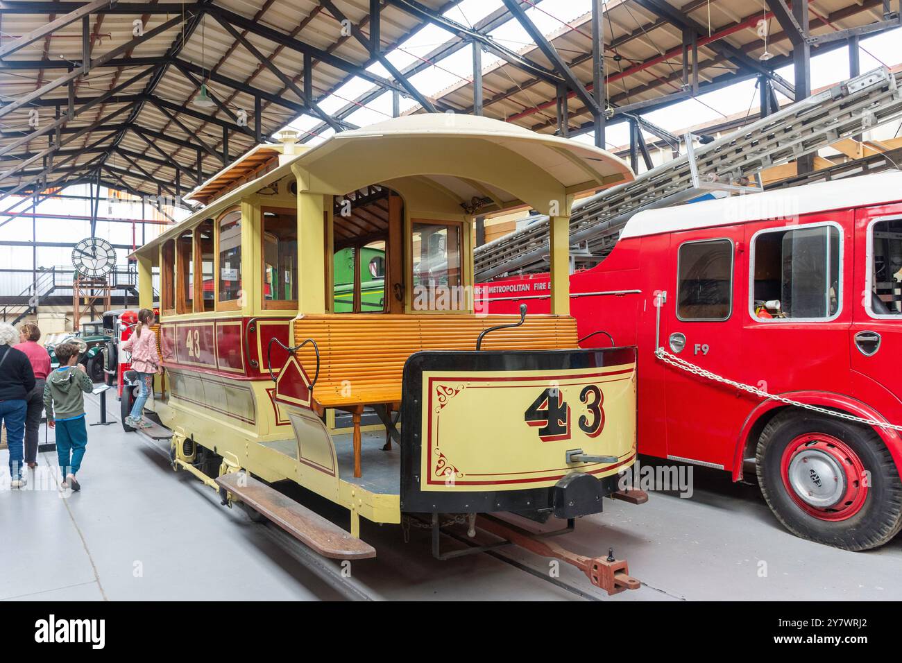 Vintage tram in Hall of Wheels, Ferrymead Heritage Park, Ferrymead ...