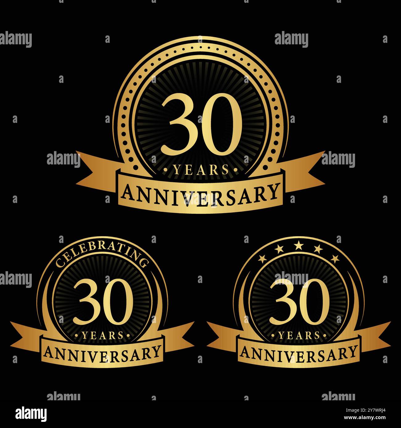 30 years anniversary logo collections. Set of 30th Anniversary logotype ...