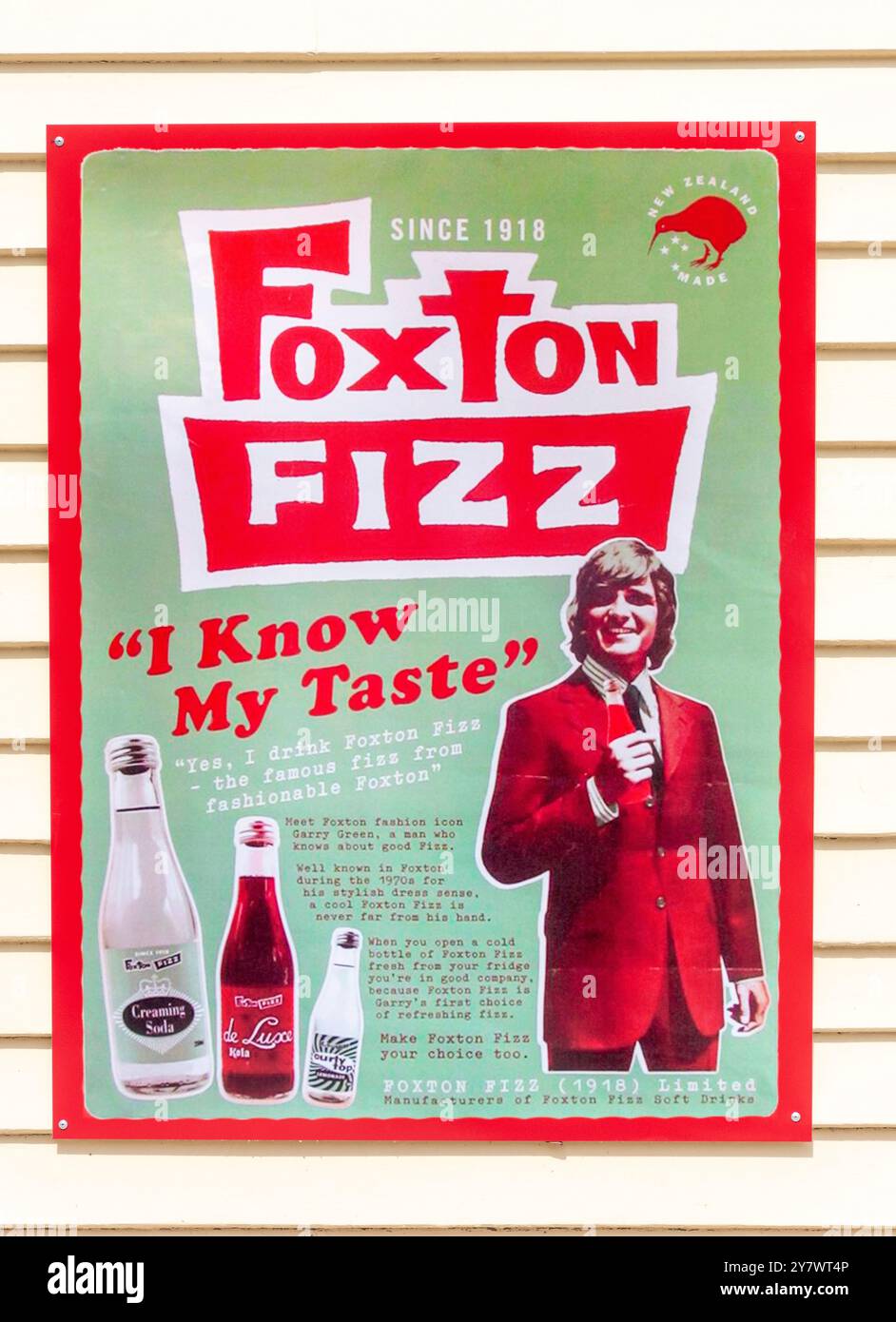 Retro Foxton Fizz soft drinks billboard at Ferrymead Heritage Park ...