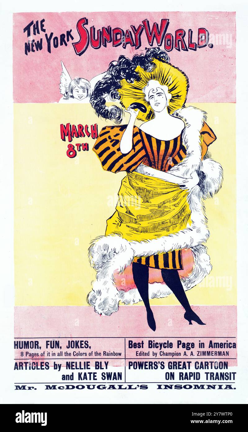 The New York Sunday World March 8th 1896 - illustration of a woman ...