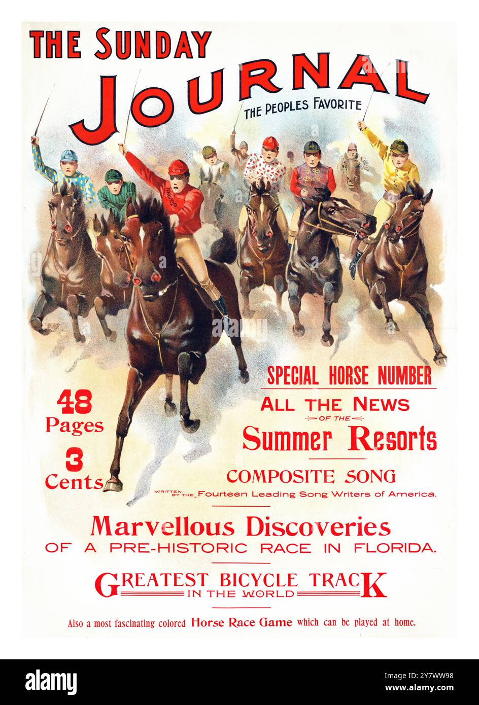 The Sunday journal the peoples favorite - several jockeys riding in ...