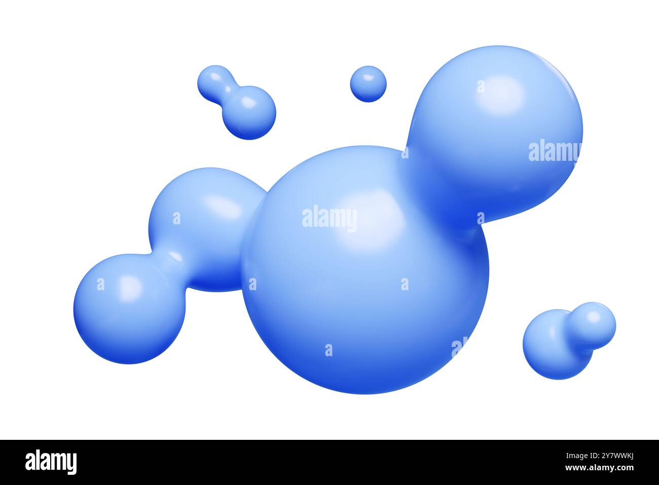 Blue abstract liquid metaball shape. 3d render illustration Stock Photo ...