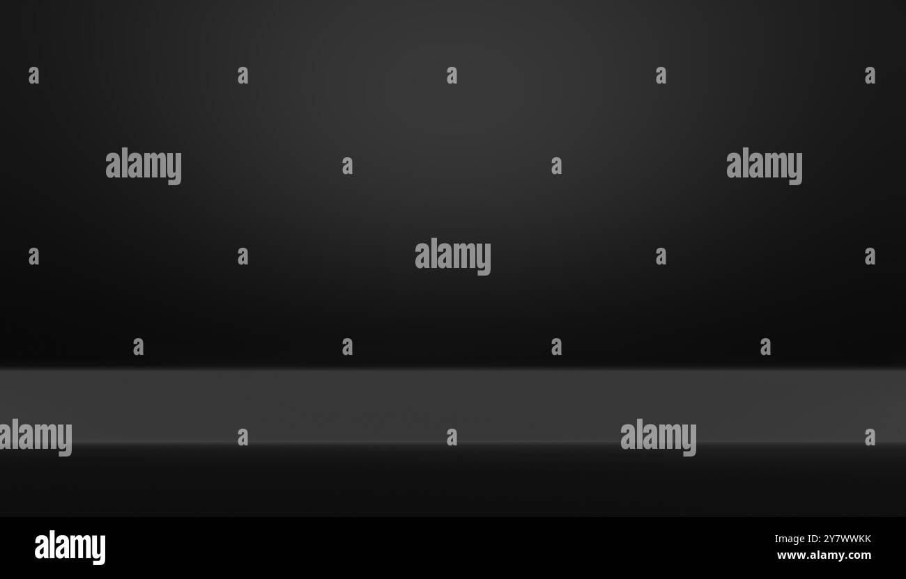 Empty black studio bg with limbo for product show. 3d render Stock ...