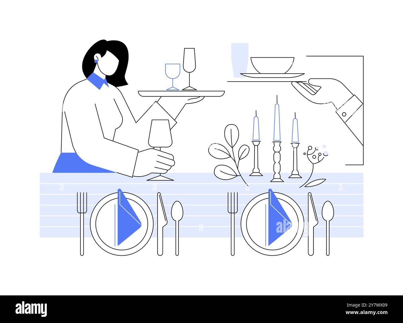 Table setting isolated cartoon vector illustrations Stock Vector Image ...