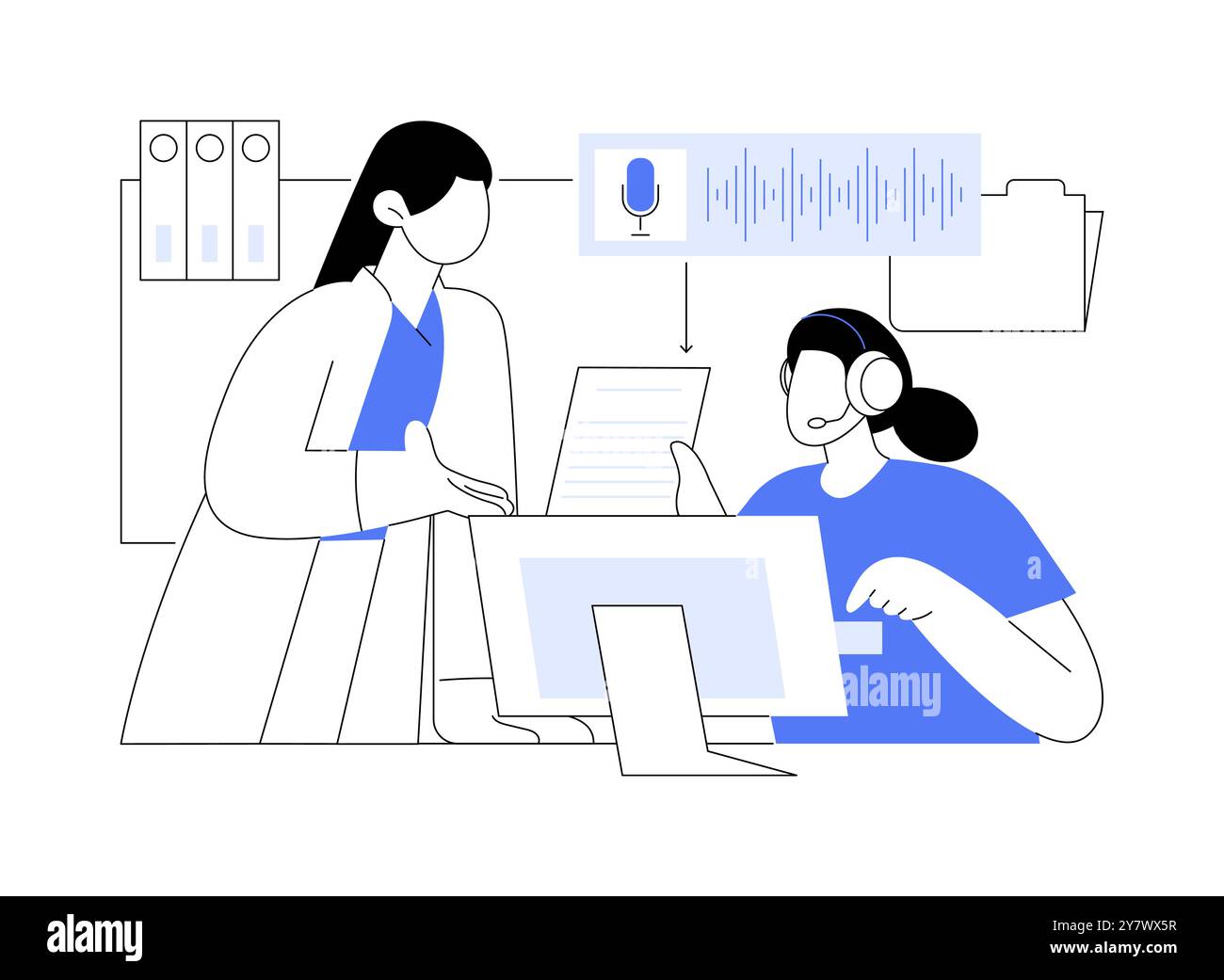 Medical transcription isolated cartoon vector illustrations Stock ...