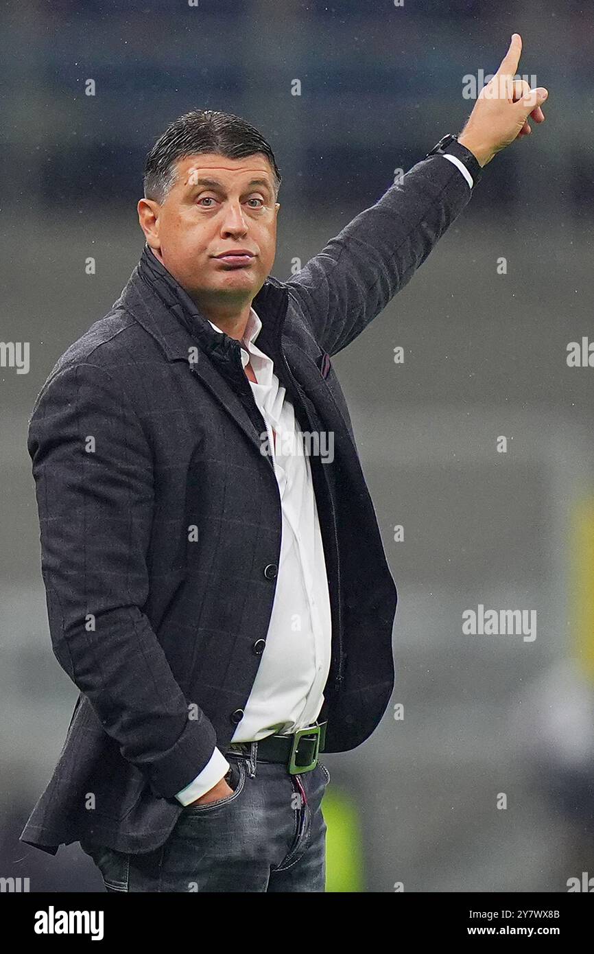 Red Star's head coach Vladan Milojevic during the Uefa Champions League ...