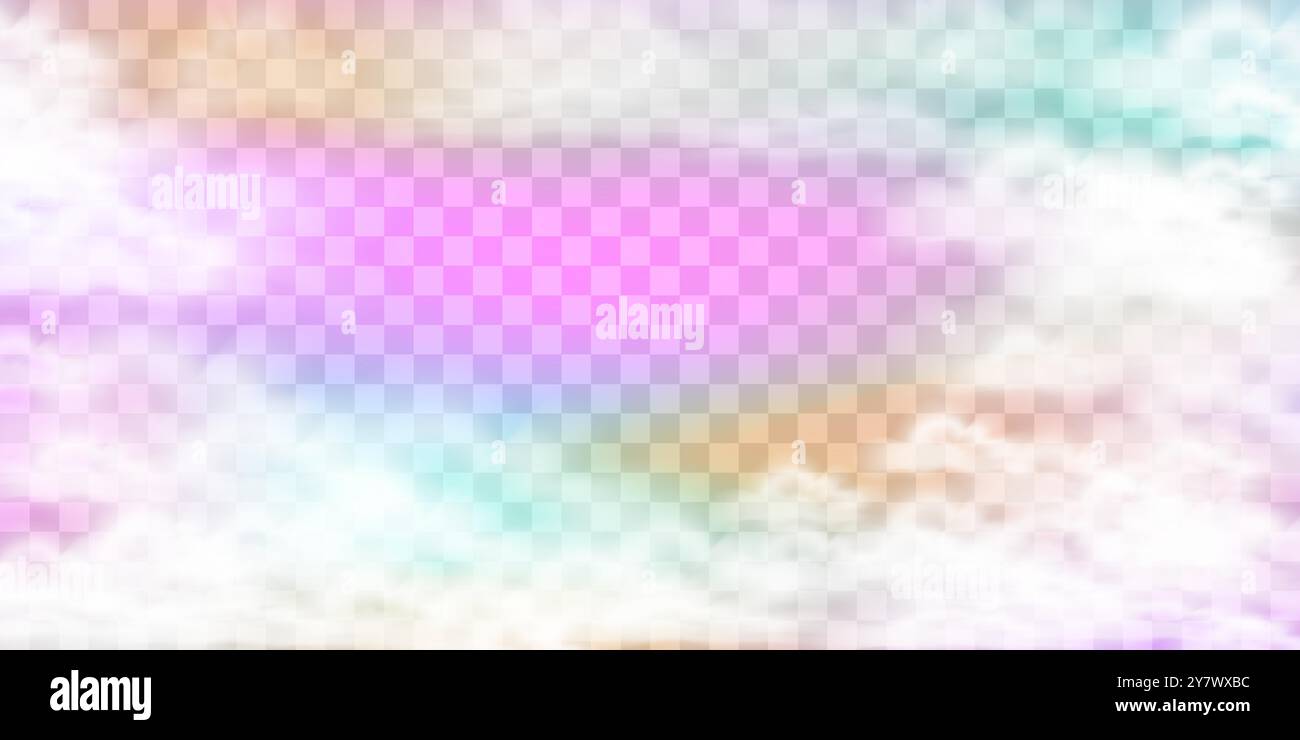 Dreamy pastel unicorn rainbow background with soft clouds and a ...