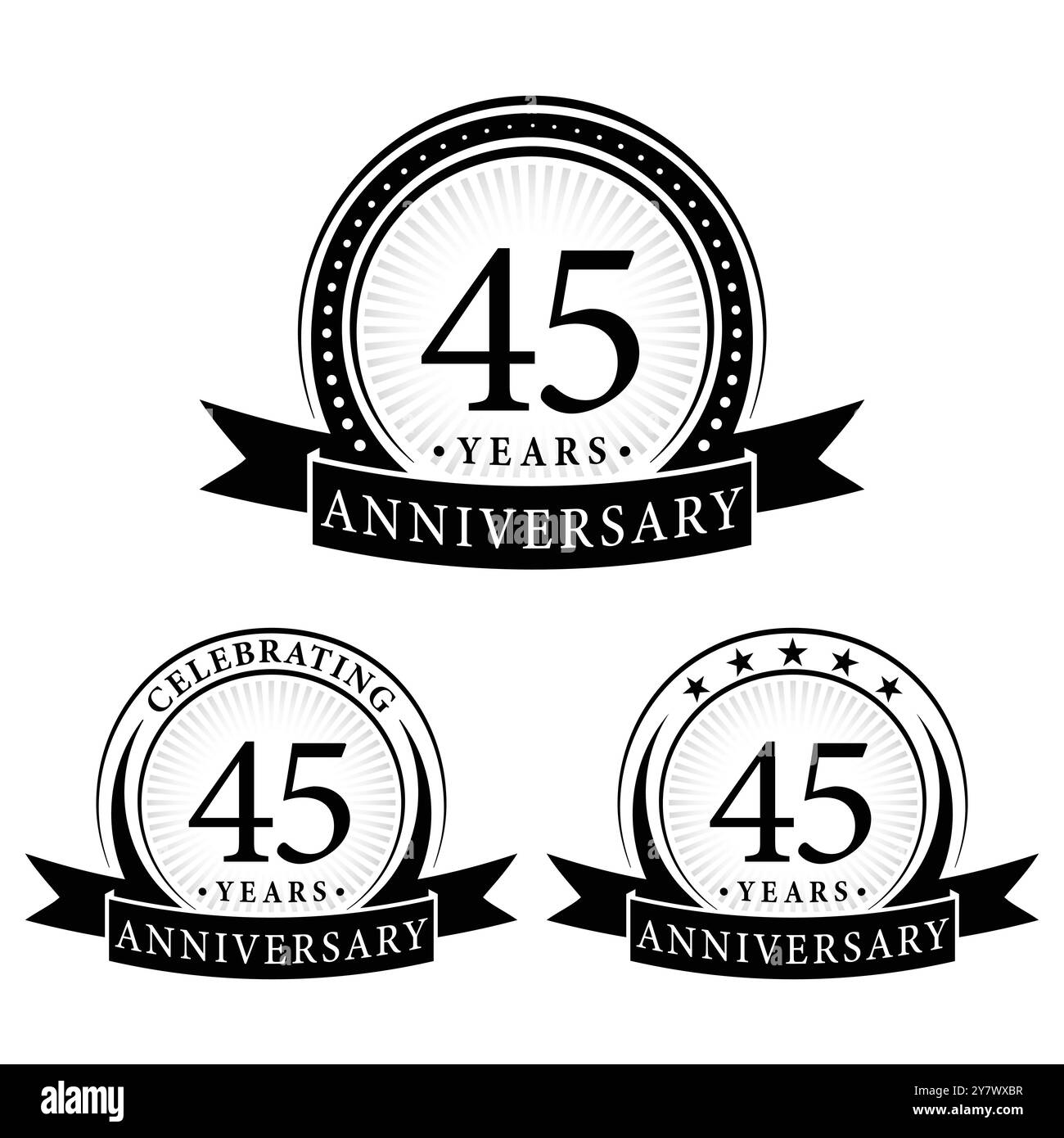 45 years anniversary logo collections. Set of 45th Anniversary logotype ...