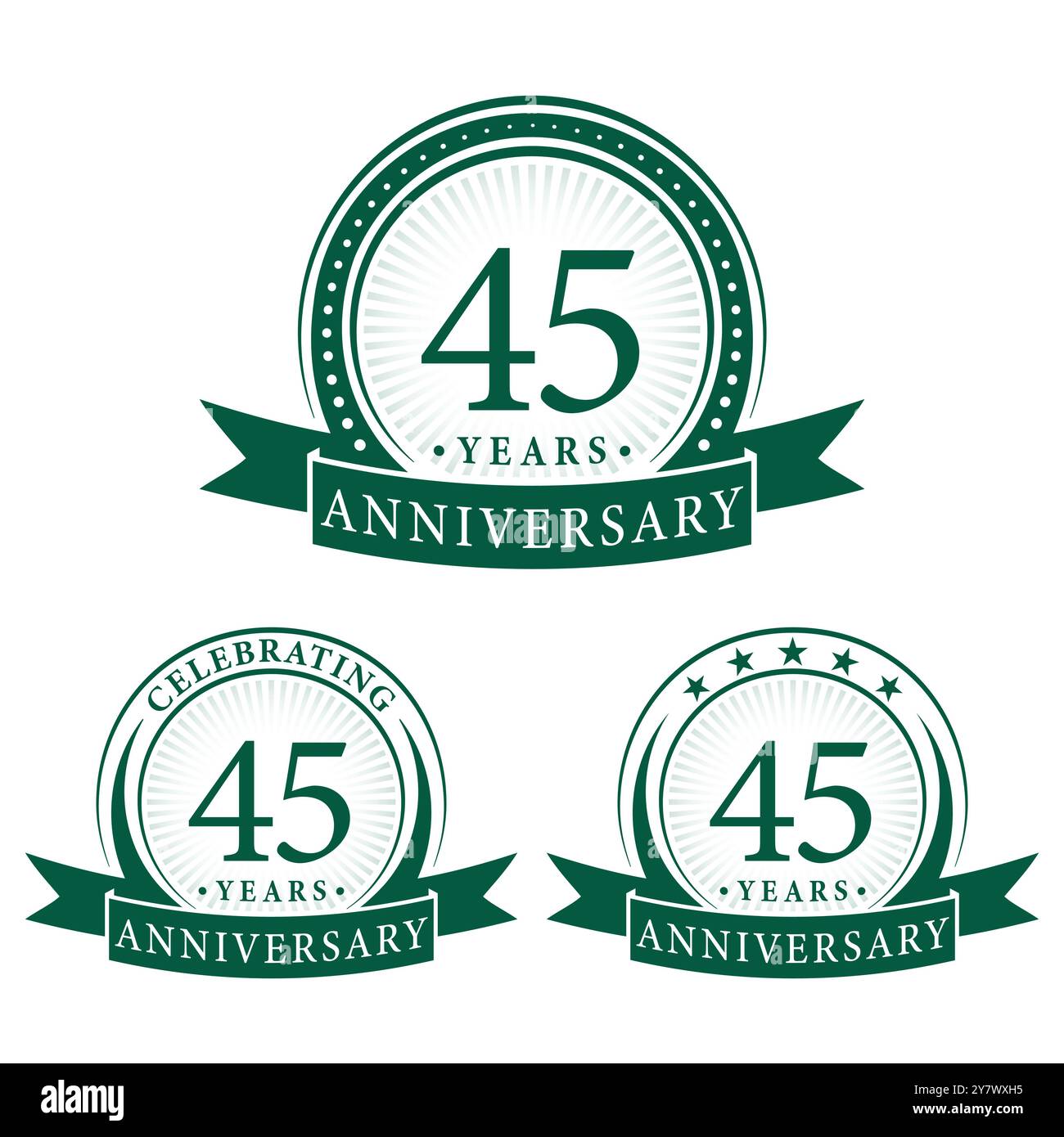 45 years anniversary logo collections. Set of 45th Anniversary logotype ...