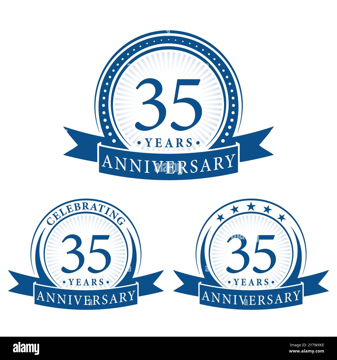 35 years anniversary logo collections. Set of 35th Anniversary logotype template. Vector and ...
