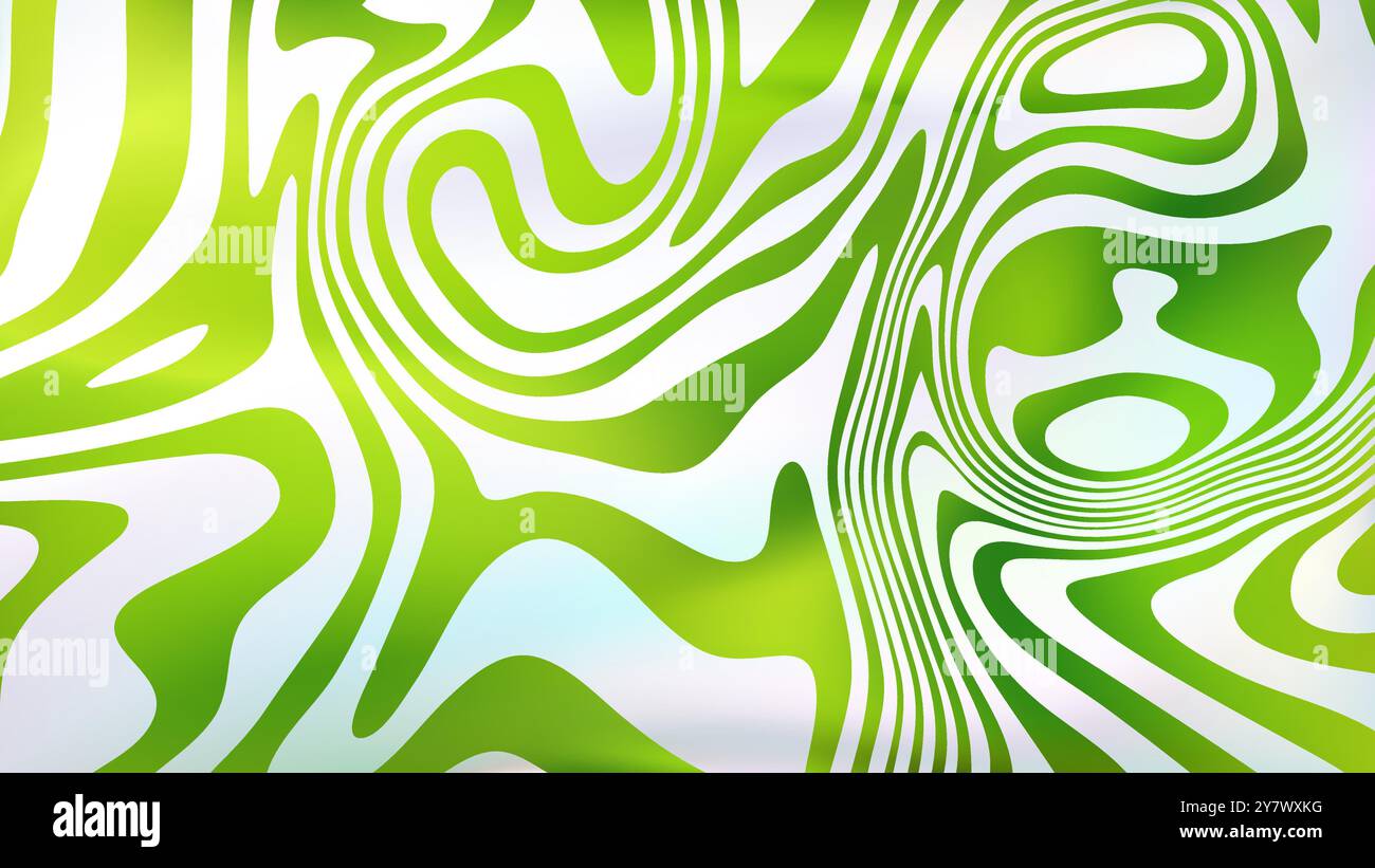 Abstract white green fluid swirl bg. Liquid line surface Stock Vector ...