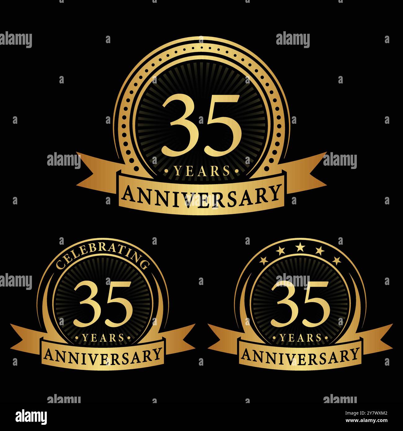 35 years anniversary logo collections. Set of 35th Anniversary logotype ...