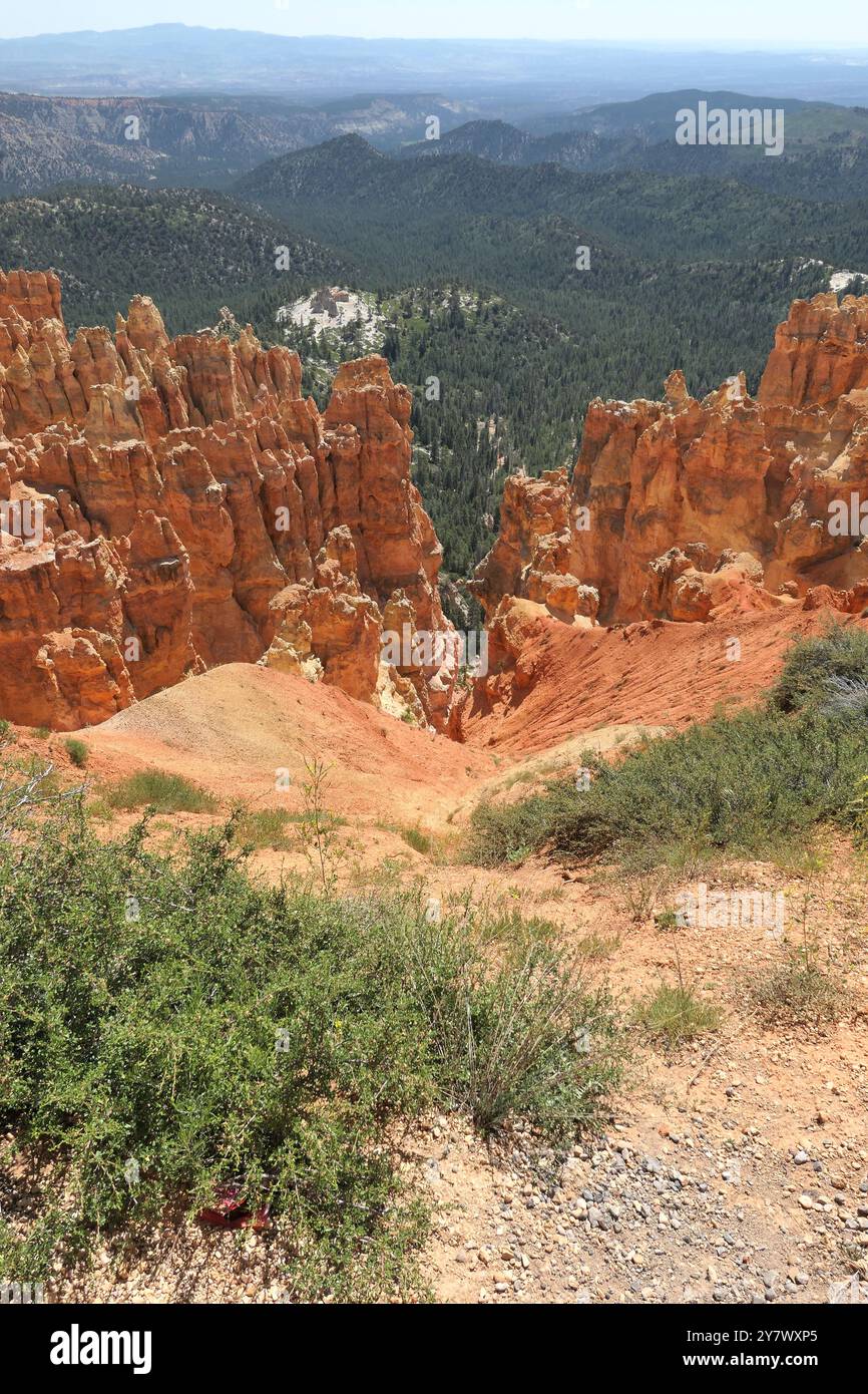 View of geologic forces weathering strata into hoodoos viewed from Agua ...