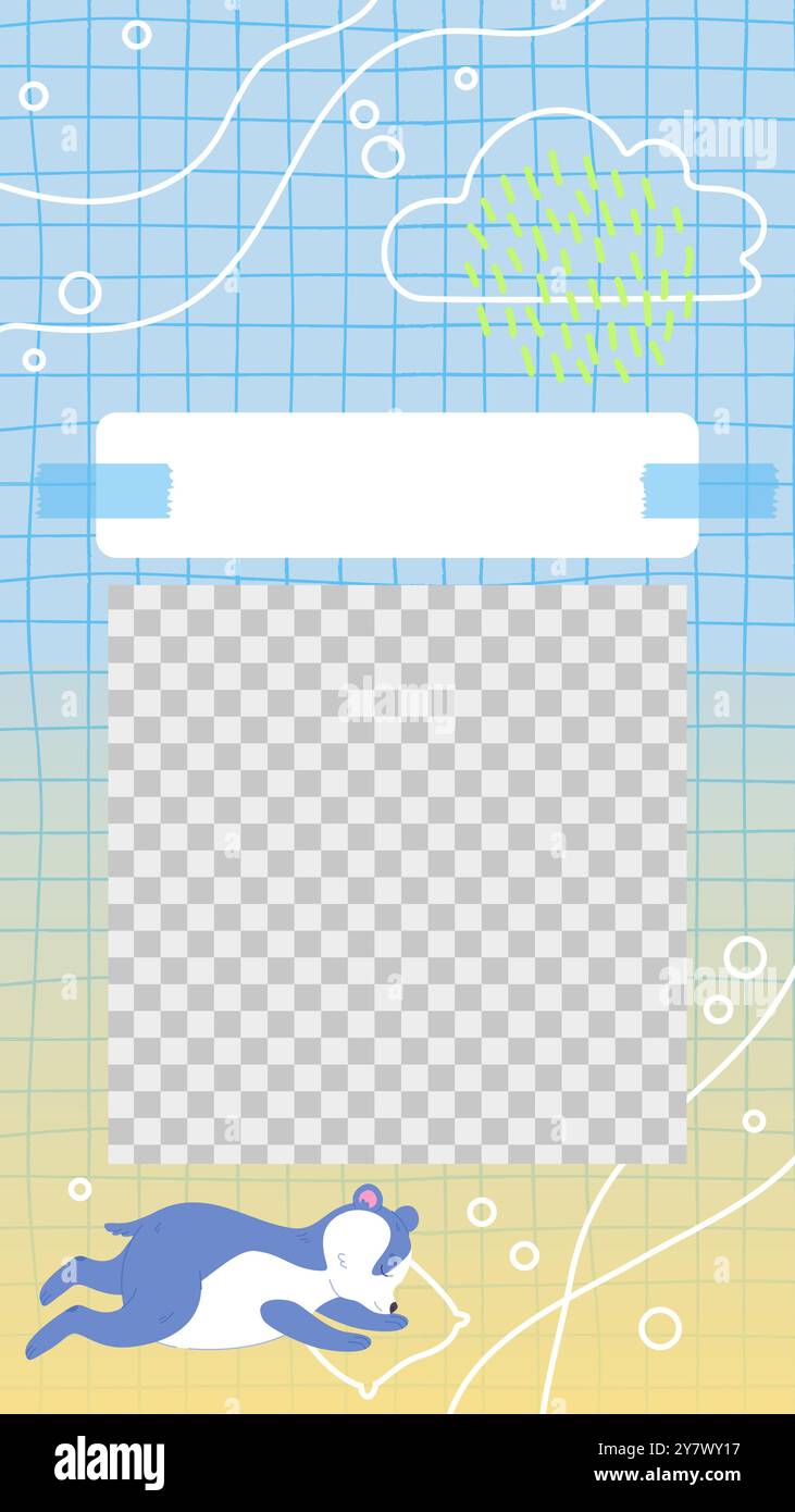 Cute story template with a pastel gradient background, featuring a ...