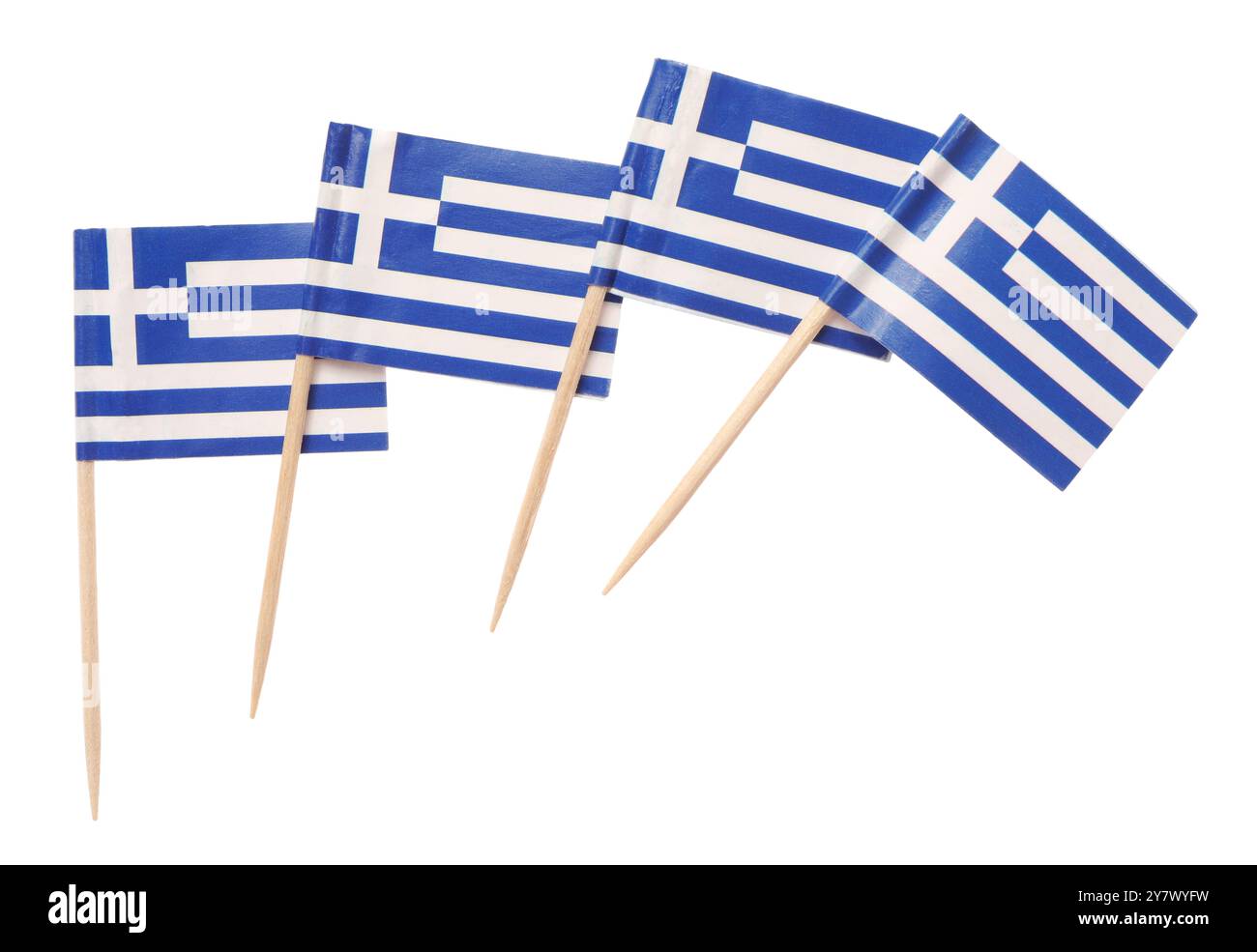 Small paper flags of Greece isolated on white Stock Photo - Alamy