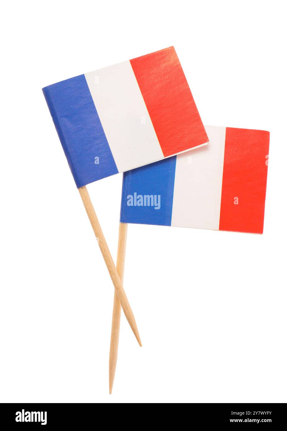 Small paper flags of France isolated on white Stock Photo - Alamy