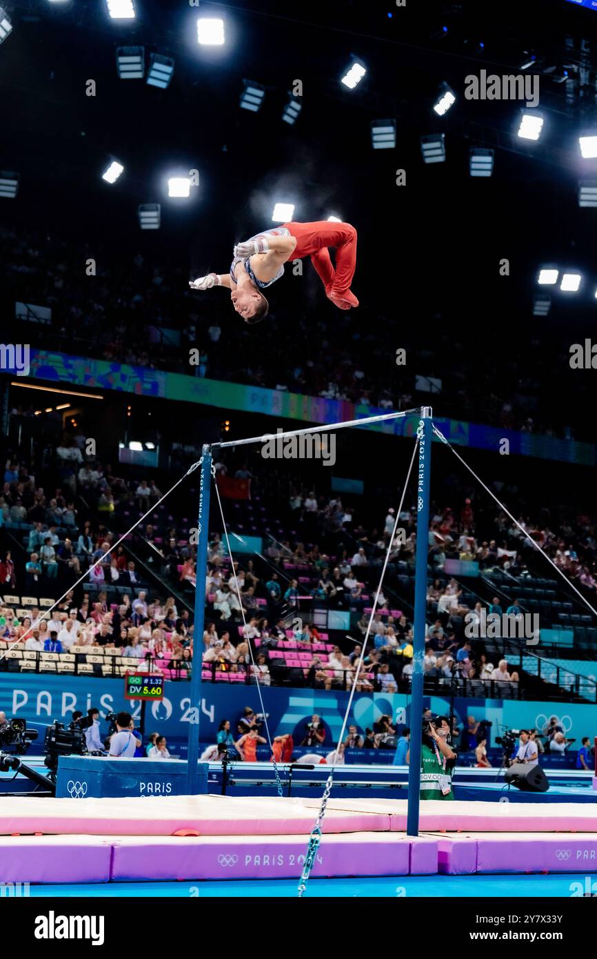 Paul Juda (USA) competing on the Horizontal bar during the Artistic ...