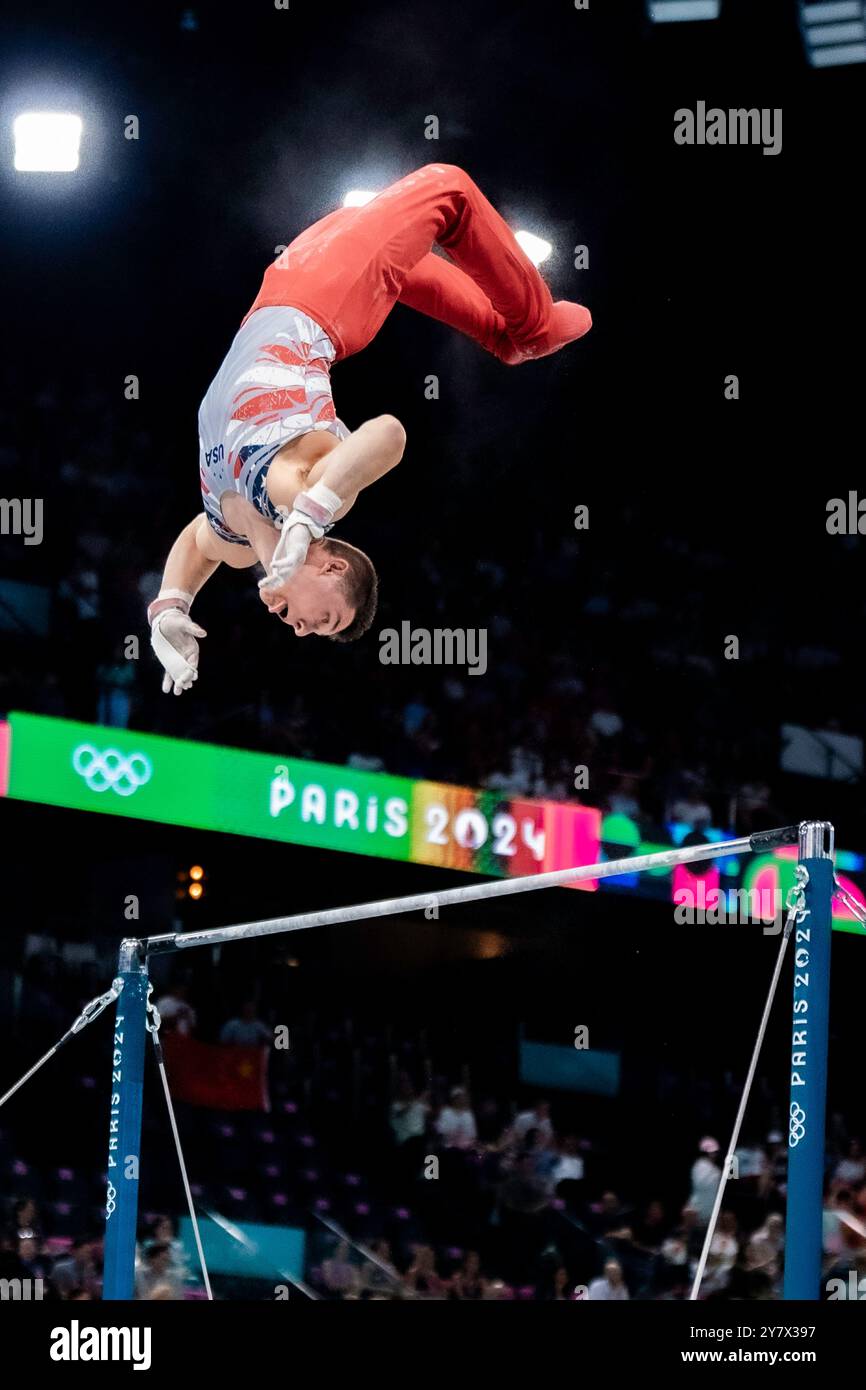 Paul Juda (USA) competing on the Horizontal bar during the Artistic ...