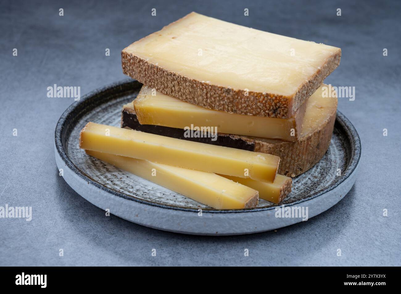 French yellow cheese Comte, varieties unpasteurised cow milk Prestige ...