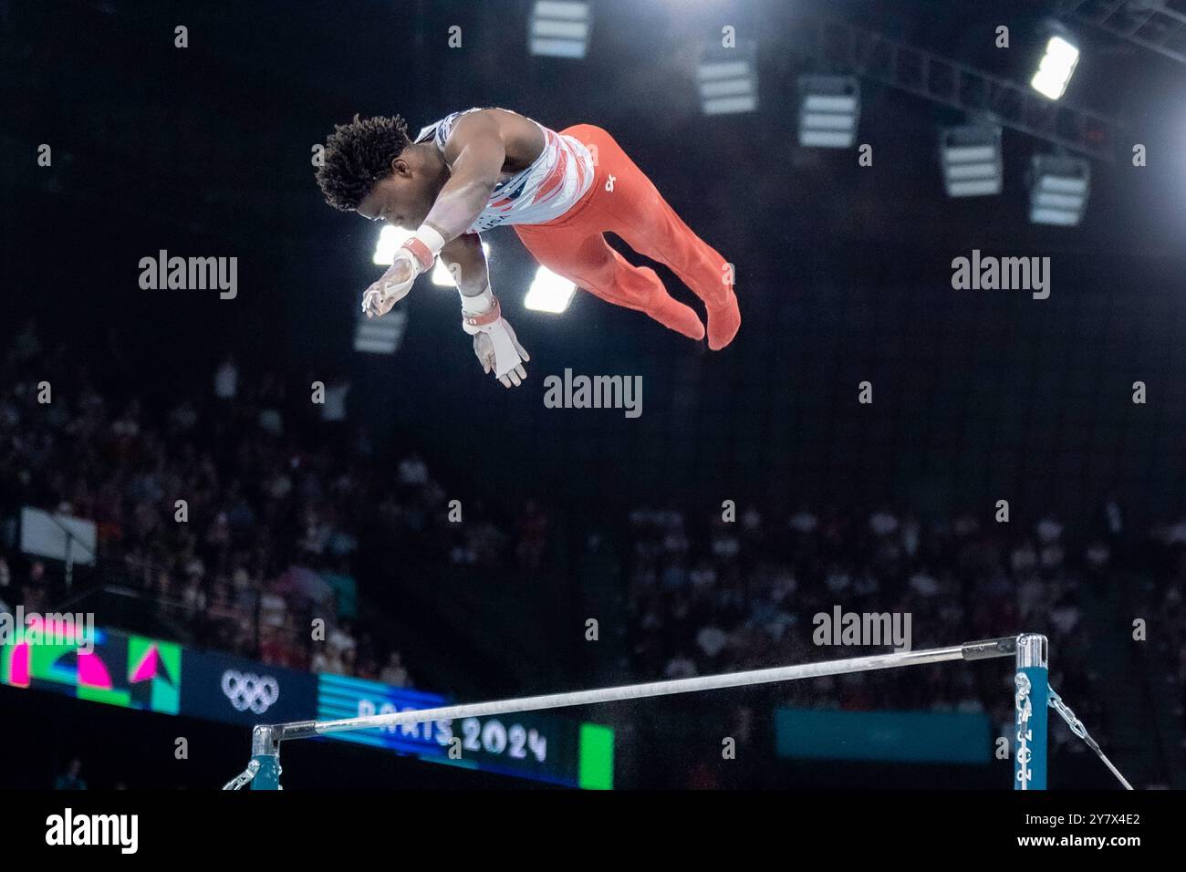 Fred Richard (USA) competing on the Horizontal bar during the Artistic ...