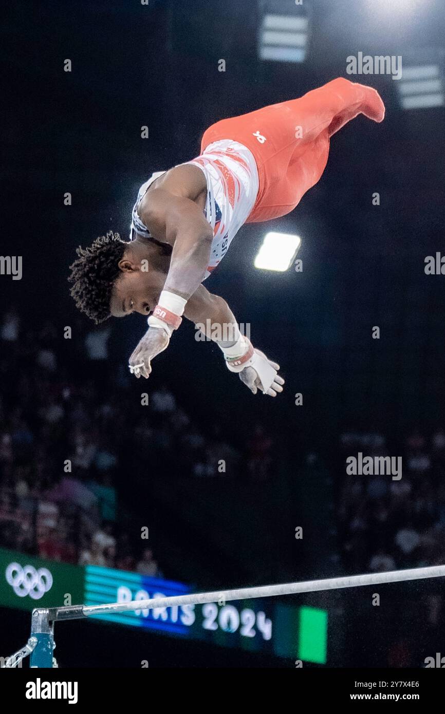 Fred Richard (USA) competing on the Horizontal bar during the Artistic ...