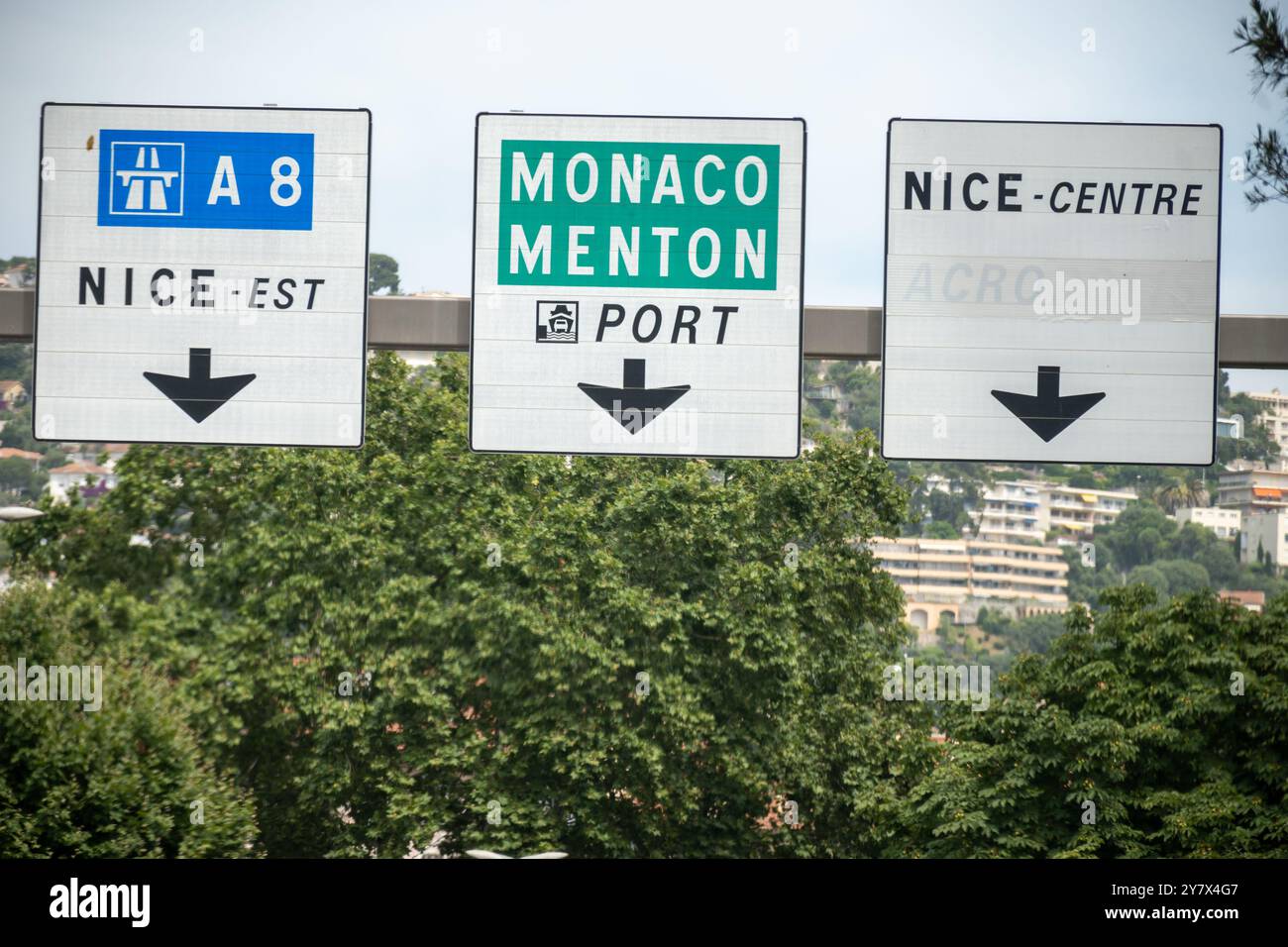 Driving car or family camper on free on Cote d'azur, French Riviera in ...