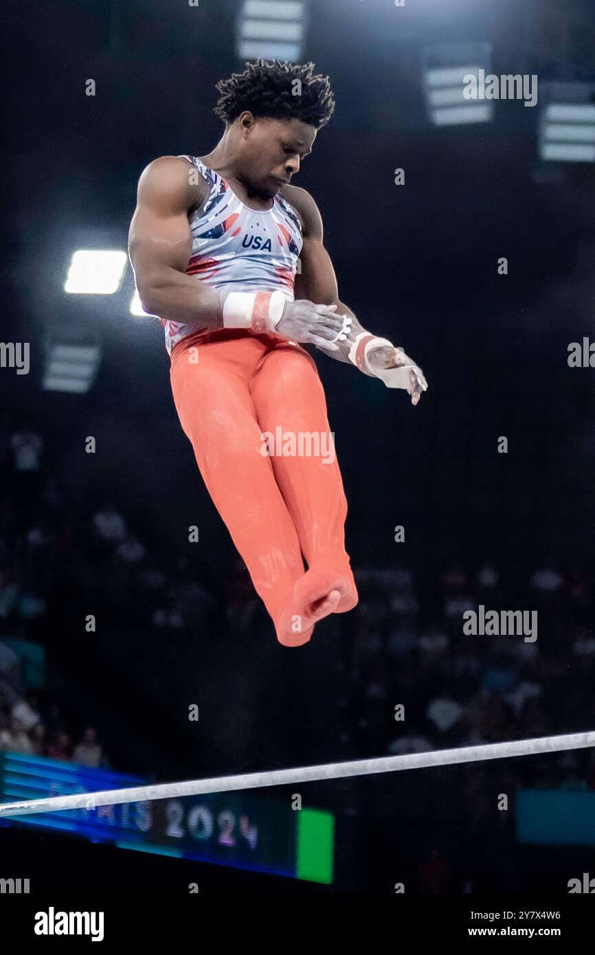 Fred Richard (USA) competing on the Horizontal bar during the Artistic ...