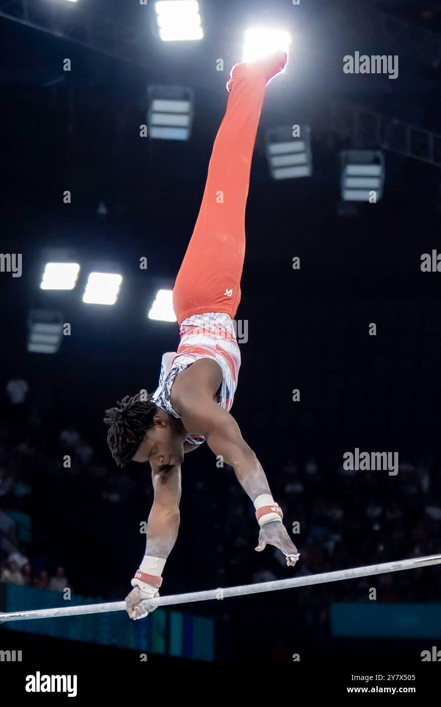 Fred Richard (USA) competing on the Horizontal bar during the Artistic ...