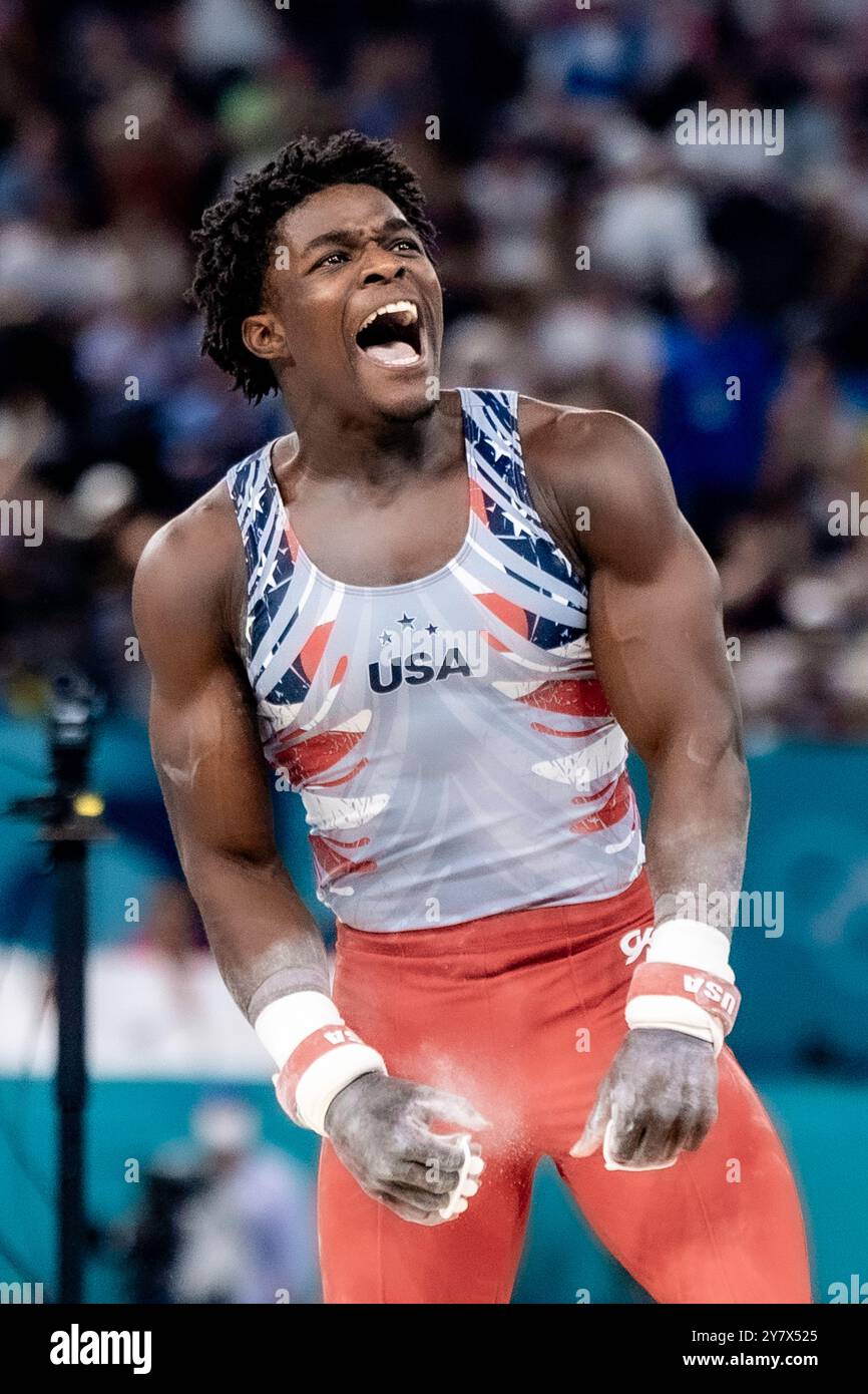Fred Richard (USA) competing on the Horizontal bar during the Artistic ...